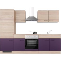 Flex-Well Küche Portland, wahlw. mit E-Geräten, Breite 270 cm, viele Farbvarianten erhältlich, lila