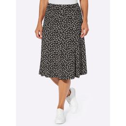 Jerseyrock CLASSIC Gr. 44, schwarz-weiß (schwarz, weiß, bedruckt) Damen Röcke Midiröcke