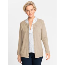 Strickjacke CLASSIC Gr. 54, beige (sand) Damen Strickjacken