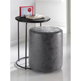 Beistelltisch HEINE HOME Tische Gr. H: 52 cm, grau (grau, schwarz) Beistelltische
