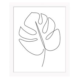 Bild queence "Denver" Bilder Gr. B/H: 50 cm x 70 cm, Wandbild Blätter Hochformat, schwarz-weiß (weiß) Kunstdrucke Blatt, gerahmt