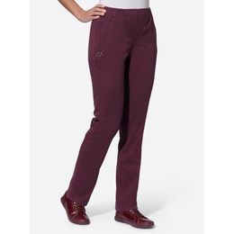 Schlupfjeans Casual Looks Gr. 44, Normalgrößen, rot (burgund) Damen Jeans