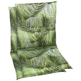 Sesselauflage GO-DE "Niederlehner" Polsterauflagen Gr. B/H/T: 98 cm x 5 cm x 48 cm, gemustert, 2 St., grün Gartenstuhlauflagen
