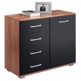 Kombikommode Priess "Barcelona" Sideboards Gr. B/H/T: 82 cm x 71 cm x 38 cm, 4, schwarz (nussbaumfarben, schwarz) Kombikommoden