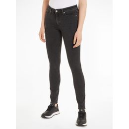 Skinny-fit-Jeans Calvin Klein Jeans "MID RISE SKINNY" Gr. 26, Länge 30, schwarz (denim black30) Damen Jeans Röhrenjeans