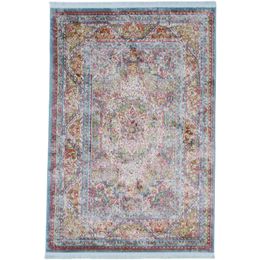 Teppich CarpetFine "Yuri" Teppiche Gr. B/L: 160 cm x 230 cm, 7 mm, 1 St., blau (türkis) Esszimmerteppiche