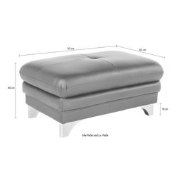 Hocker COTTA "Enterprise" Gr. B/H/T: 95 cm x 46 cm x 65 cm, Kunstleder SOFTLUX, grau (fango) Polsterhocker Hocker