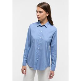 Hemdbluse Eterna "REGULAR FIT" Gr. 36, blau (indigo) Damen Blusen Hemdblusen