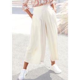 Culotte Lascana Gr. 38, N-Gr, beige (sand) Damen Hosen Strandhosen weite sommerliche Stoffhose mit Taschen Bestseller