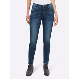 Bequeme Jeans Heine Gr. 38, Normalgrößen, blau (dark blue) Damen Jeans