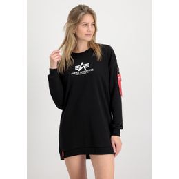 Sweater Alpha Industries "ALPHA Women - Sweatshirts Basic Long OS Wmn" Gr. S, schwarz (black) Damen Sweatshirts Oversize Shirts