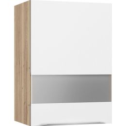 Glashängeschrank Optifit "Aken" Schränke Gr. B/H/T: 50 cm x 70,4 cm x 34,6 cm, weiß (weiß, wildeiche nachbildung) Glashängeschrank