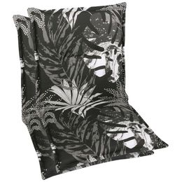 Sesselauflage GO-DE "Sesselauflage nieder" Polsterauflagen Gr. B/H/T: 50 cm x 100 cm x 48 cm, 2 St., beige (natur) Gartenstuhlauflagen