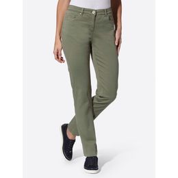 Bequeme Jeans Casual Looks Gr. 21, Kurzgrößen, grün (khaki) Damen Jeans