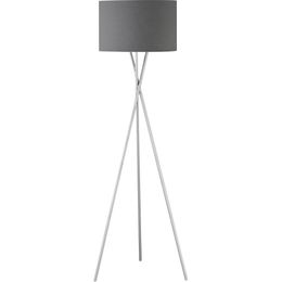 Schöner Wohnen Kollektion Stehlampe SCHÖNER WOHNEN-KOLLEKTION "Pina" Lampen Gr. Ø 68 cm Höhe: 160,0 cm, grau (nickelfarben) Standleuchte Stehlampe Standleuchten