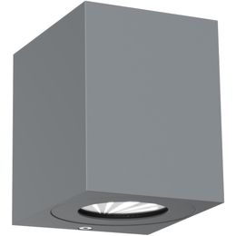 F (A bis G) LED Außen-Wandleuchte Nordlux "Canto 2" Lampen Gr. 2 flammig, Höhe: 10,4 cm, grau LED Außenwandleuchten