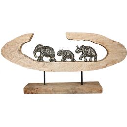 Tierfigur CASABLANCA BY GILDE "Skulptur Elefantenfamilie" Dekofiguren Gr. B/H/T: 68 cm x 33 cm x 10 cm, braun (bronzefarben) Tierfiguren