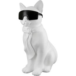 Tierfigur CASABLANCA BY GILDE "Katze mit Brille Hero Cat" Dekofiguren Gr. B/H/T: 52 cm x 54 cm x 15 cm, schwarz-weiß (weiß, schwarz) Weihnachtsengel Weihnachtsfiguren