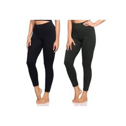 Aurela Damenmode Thermoleggings Damenleggings leicht angeraute Thermoleggings Skiunterwäsche (1-tlg) mit hohem Komfortbund (Wabenbund)