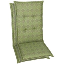 Sesselauflage GO-DE "Sesselauflage hoch" Polsterauflagen Gr. B/H/T: 50 cm x 120 cm x 48 cm, 2 St., grün Gartenstuhlauflagen