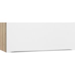 Klapphängeschrank Optifit "Aken" Schränke Gr. B/H/T: 90 cm x 35,2 cm x 34,6 cm, weiß (weiß, wildeiche nachbildung) Hängeschränke