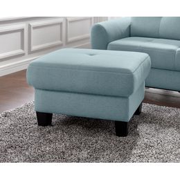 Sit & More Hocker SIT & MORE "Varese", blau (aqua), B:77cm H:49cm T:67cm, Flachgewebe (95% Polyester, 5% Polyamid);Luxus-Microfaser ALTARA NUBUCK (100% Polyester);Struktur fein (100% Polyester), Hocker, Hocker