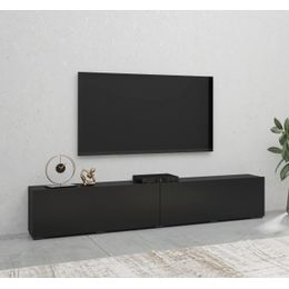 Lowboard Helvetia "Ava" Sideboards Gr. B/H/T: 180 cm x 34,5 cm x 29,5 cm, schwarz/schwarz, schwarz (schwarz matt) Lowboards