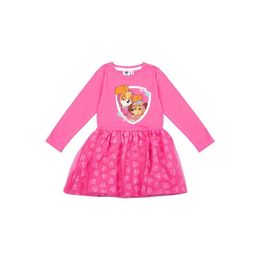 United Labels® A-Linien-Kleid Paw Patrol Kleid Mädchen Skye & Everest Kleidchen Rock langarm Pink