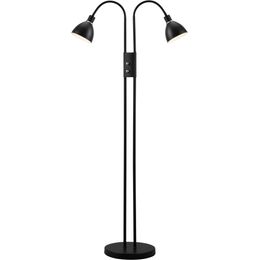 Stehlampe Nordlux "Ray" Lampen Gr. 2 flammig, Ø 12 cm Höhe: 164 cm, schwarz (edelstahlfarben, schwarz) Bogenlampe Bogenlampen
