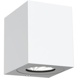 F (A bis G) LED Außen-Wandleuchte Nordlux "Canto 2" Lampen Gr. 2 flammig, Höhe: 10,4 cm, weiß LED Außenwandleuchten