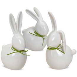 matches21 HOME & HOBBY matches21 HOME & HOBBY Dekofigur Osterhase 1 Stk. weiß / grün 17 – 25 cm (1 St)
