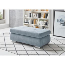 Hocker DIE PLANBAR "MP-IN16037" Gr. B/H/T: 129 cm x 47 cm x 64 cm, Chenille, blau (ice) Polsterhocker Hocker mit Stauraum