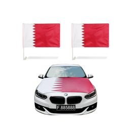 Sonia Originelli Fahne Auto-Fan-Paket Katar Qatar Flaggen Außenspiegel Motorhaubenüber
