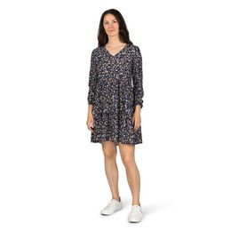 DENIMFY Sommerkleid Damen Kleid DFIda A-Linie langarm Freizeitkleid mit V-Ausschnitt aus 100% Viskose