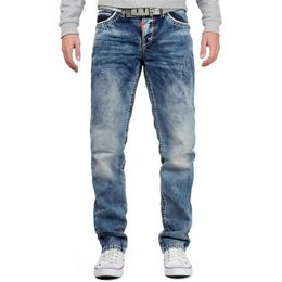 Cipo & Baxx Cipo & Baxx Regular-fit-Jeans Hose BA-CD148 mit dicken Kontrastnähten im Casual Look