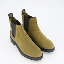 TK Maxx Olivgrüne Chelsea Boots aus Leder