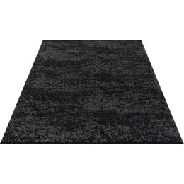 Teppich Home Affaire "Dilani" Teppiche Gr. B/L: 160 cm x 230 cm, 12 mm, 1 St., schwarz Esszimmerteppiche Vintage, dezenter Glanz, Hoch-Tief-Struktur, Schrumpf Carving-Effekt
