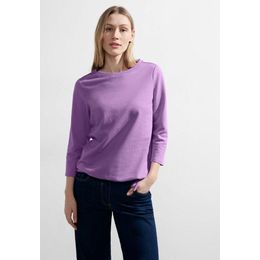 Cecil 3/4-Arm-Shirt mit Tunnelzug am Saum, lila