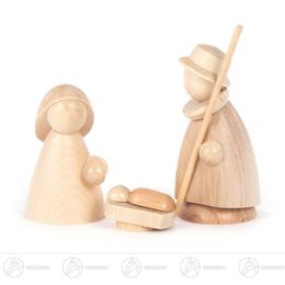 Dregeno Erzgebirge Weihnachtsfigur Krippen und Zubehör Heilige Familie natur (3) Höhe ca 8 cm NEU