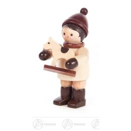 Dregeno Erzgebirge Weihnachtsfigur Weihnachtliche Miniatur Junge mit Pferdchen natur Breite x Höhe ca 2