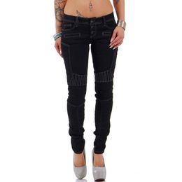 Cipo & Baxx Cipo & Baxx Slim-fit-Jeans Cipo & Baxx Damen Jeans WD255A Regular Fit Jeans-Hose im Casual Style mit dicken Nähten