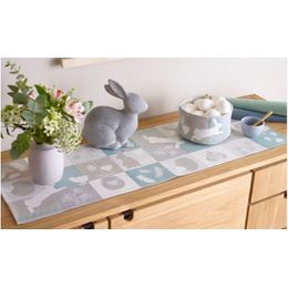 sander table + home Tischläufer SANDER * Tischläufer Gobelin HAPPY EASTER 32x96 cm mint (1-tlg)