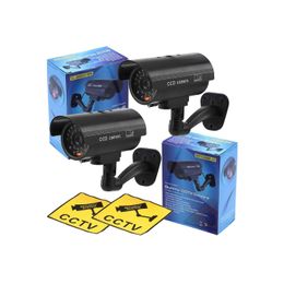 TronicXL 2x Dummy Kamera schwarz Attrappe Außenbereich Kameraattrappe CCTV Überwachungskamera Attrappe (Innenbereich