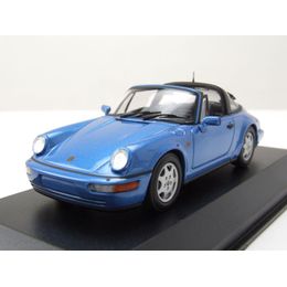 Maxichamps Modellauto Porsche 911 Targa 964 1991 blau metallic Modellauto 1:43 Maxichamps