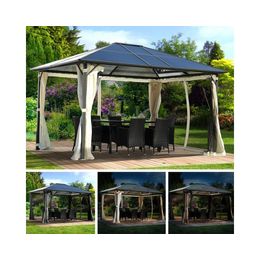 Brast Pavillon Summerdream Aluminium 3x4m Garten Moskitonetz TÜV geprüft