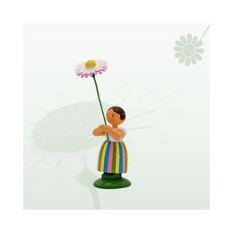 Holz- und Drechslerwaren Legler Sammelfigur Miniaturfigur Blumenmädchen mit Gänseblume Höhe 12cm NEU