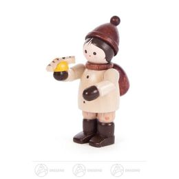 Dregeno Erzgebirge Weihnachtsfigur Weihnachtliche Miniatur Junge mit Bratwurst natur Breite x Höhe ca 2