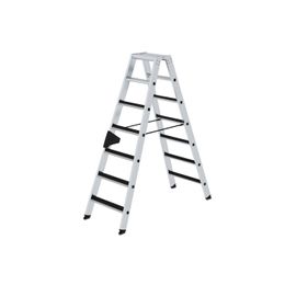 Proregal® Stehleiter Stufen-Stehleiter beidseitig begehbar mit clip-step 2x7 Stufen
