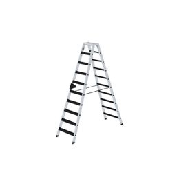 Proregal® Stehleiter Stufen-Stehleiter beidseitig begehbar mit clip-step relax 2x10 Stufen