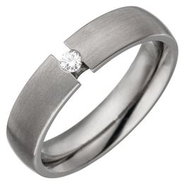 Schmuck Krone Verlobungsring Partner-Ring Fingerring aus Titan mit Diamant Brillant 0